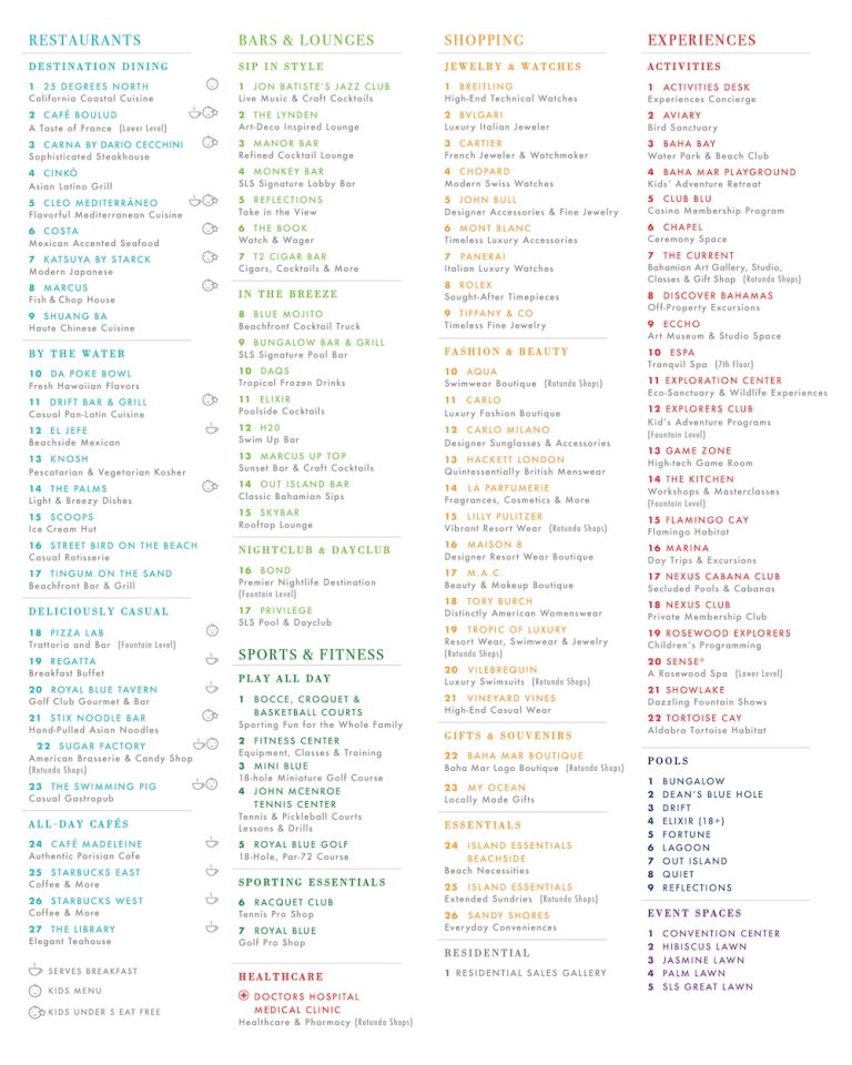 Baha Mar Map - Nassau, Bahamas - Oceanfront Luxury Resort